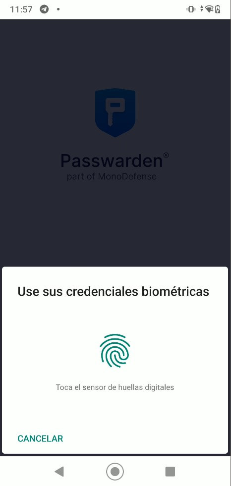 Cómo acceder a Passwarden con huella dactilar en Android